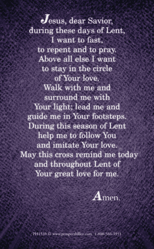 Lenten Prayer Card With Metal Pocket Cross – Prospect Hill Co.