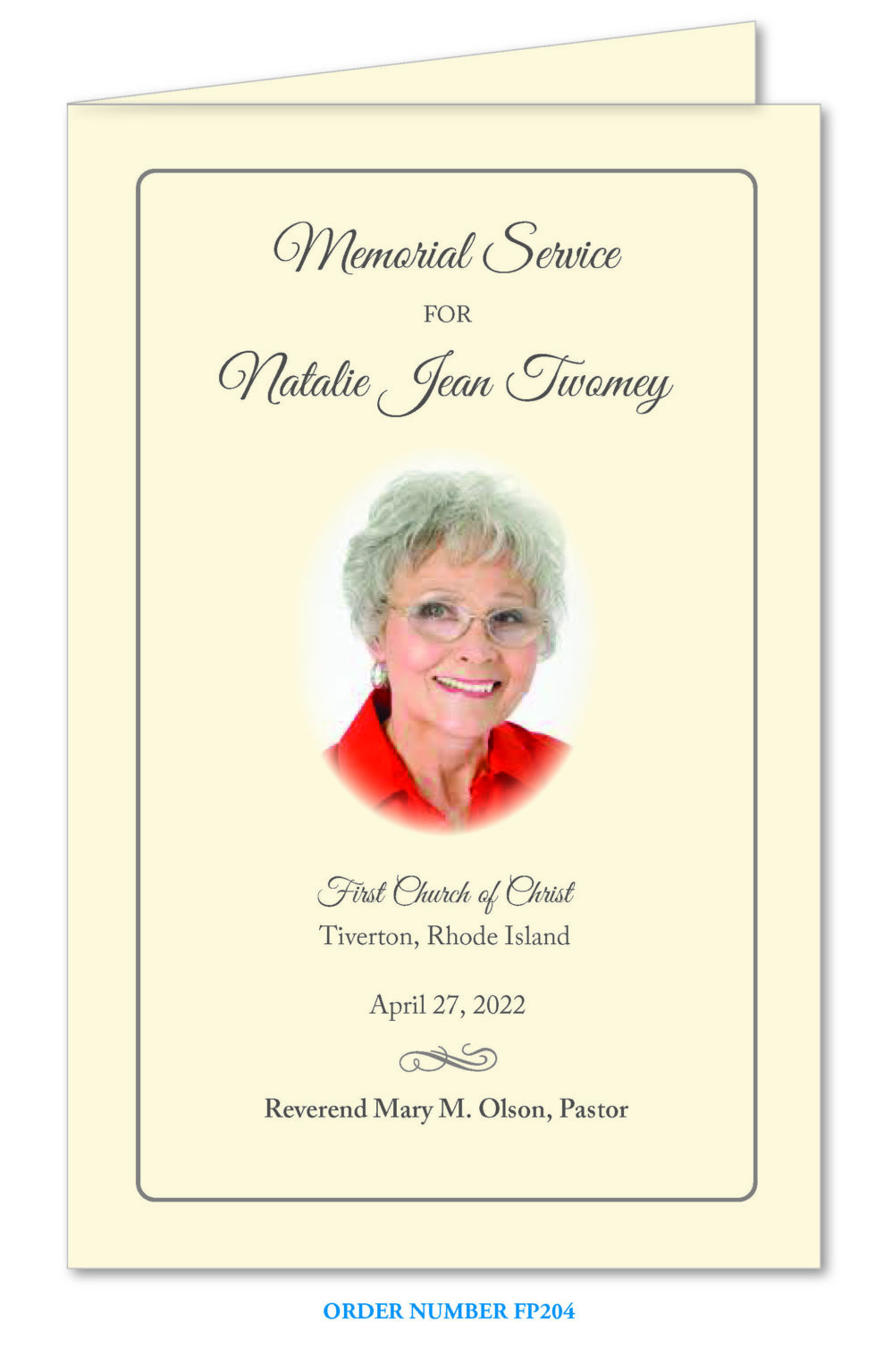 Funeral Program/ Memorial Service Program 4 - Prospect Hill Co.
