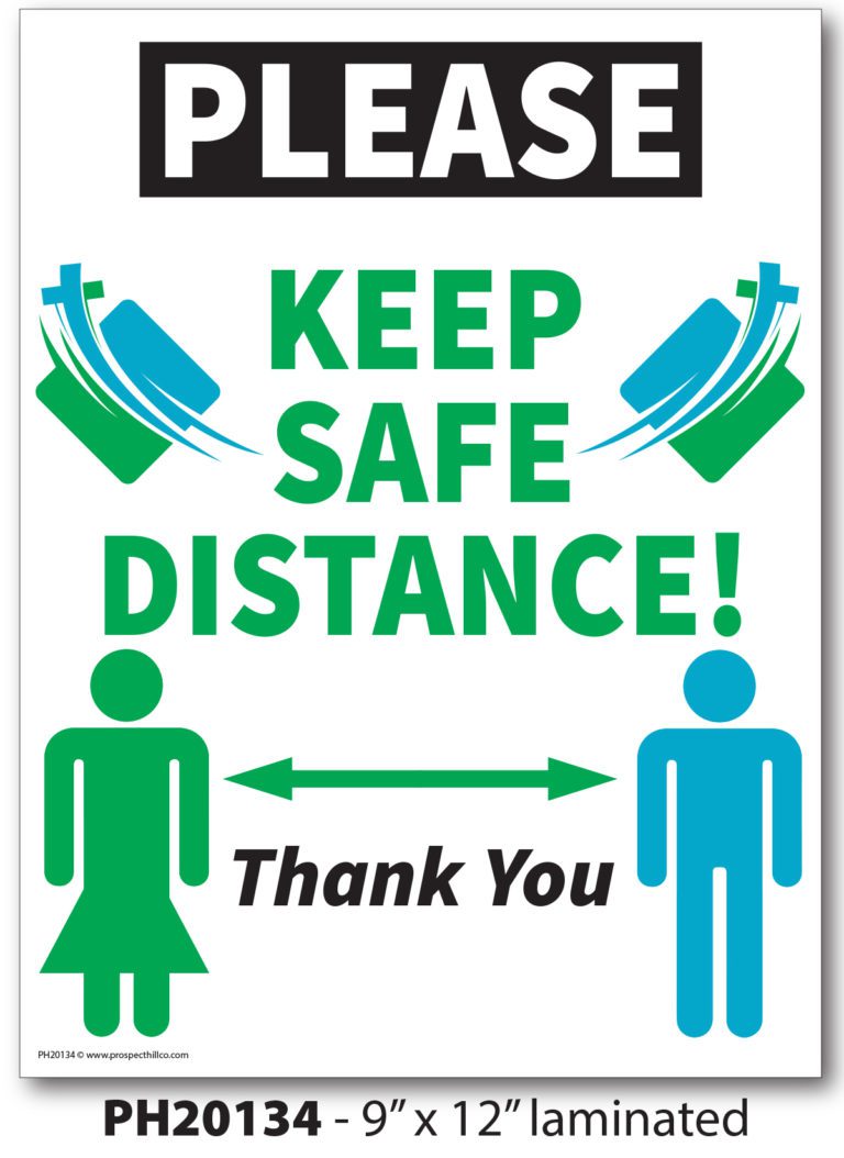 “Please Keep Safe Distance” School Signage – Prospect Hill Co.